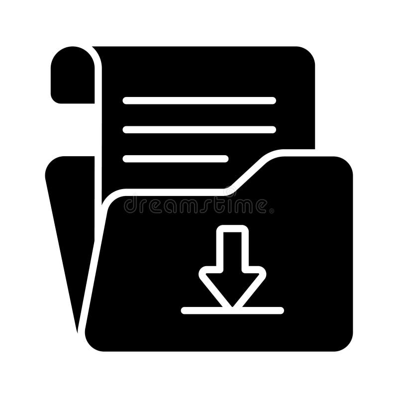 Down Arrow on File Folder Depicting Vector of File Download in Modern ...