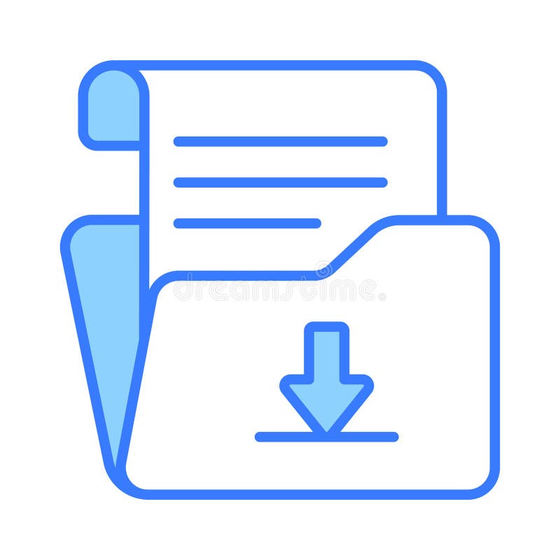 Down Arrow on File Folder Depicting Vector of File Download in Modern ...