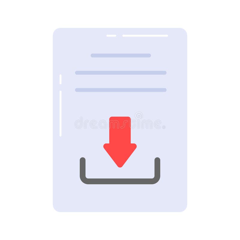Down Arrow on File Folder Depicting Vector of File Download in Modern ...