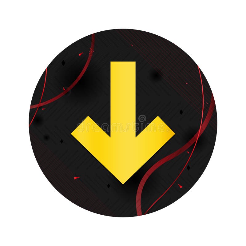Down Arrow Icon Elegant Black Round Button Stock Vector - Illustration ...