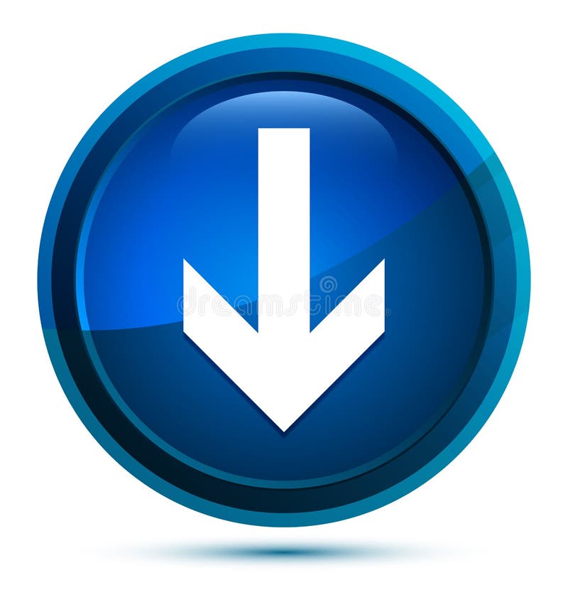 Down Arrow Icon Elegant Blue Round Button Illustration Stock Vector ...