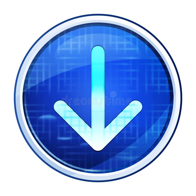 Down Arrow Icon Futuristic Blue Round Button Vector Illustration Stock ...