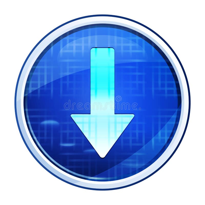 Down Arrow Icon Futuristic Blue Round Button Vector Illustration Stock ...