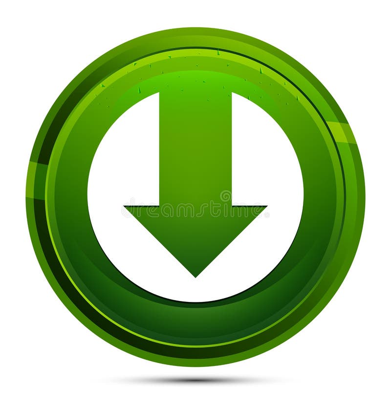 Down Arrow Icon Glassy Green Round Button Illustration Stock Vector ...