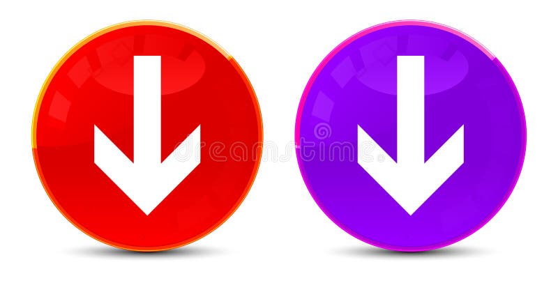 Down Arrow Icon Glossy Round Buttons Illustration Stock Vector ...