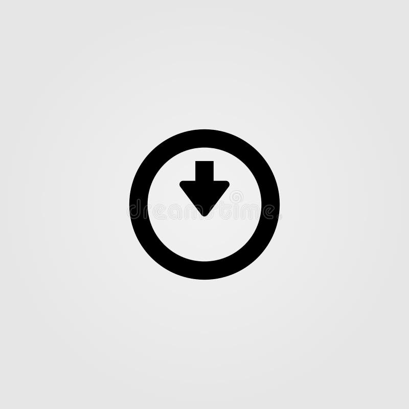 Down Arrow Icon in Line Design Style. Down Button Symbol for Web Site ...