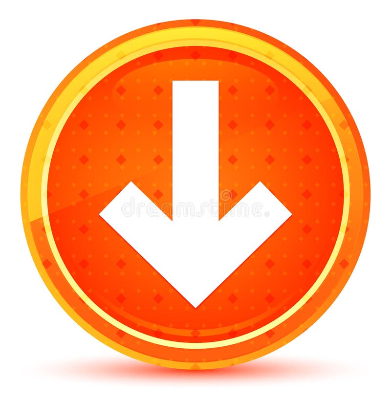 Down Arrow Icon Natural Orange Round Button Stock Illustration ...