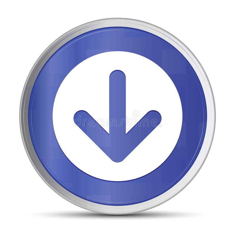 Down Arrow Icon Prime Blue Round Button Vector Illustration Design ...