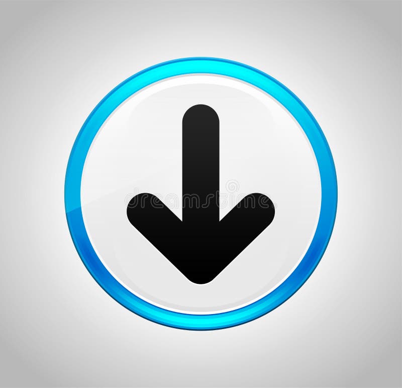 Down Arrow Icon Round Blue Push Button Stock Illustration ...