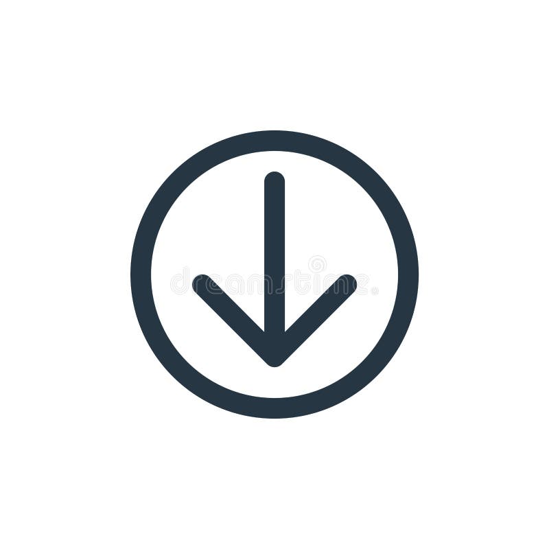 Down Arrow Icon Vector from Arrows Concept. Thin Line Illustration of ...
