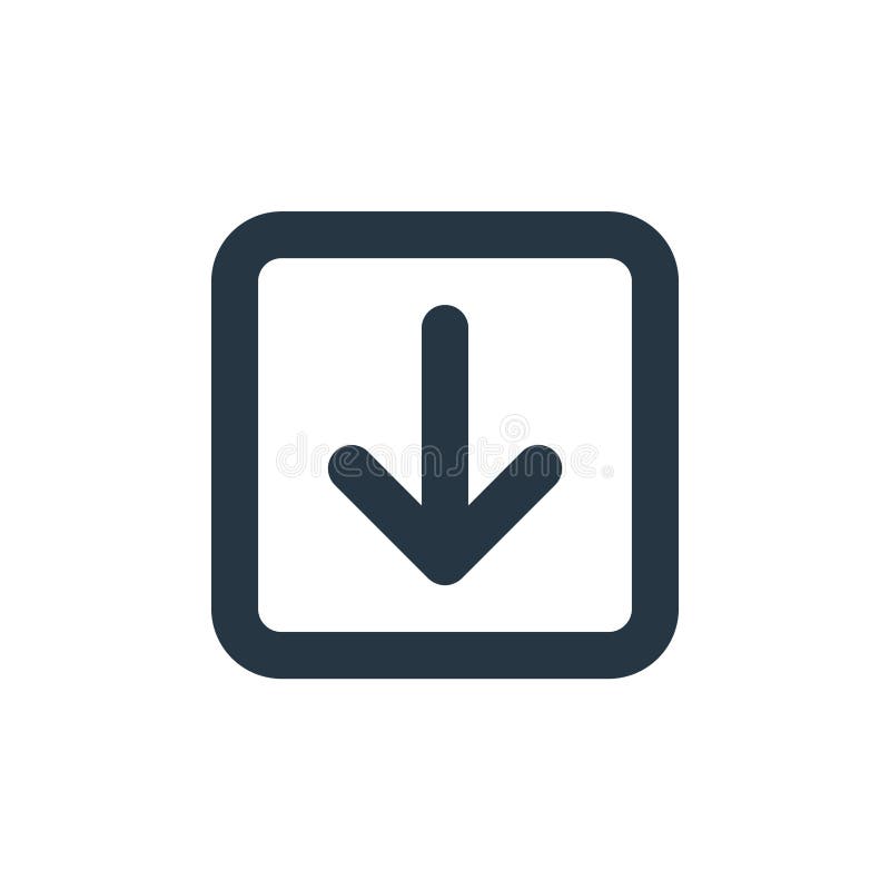 Down Arrow Icon Vector from Essentials Ui Concept. Thin Line ...