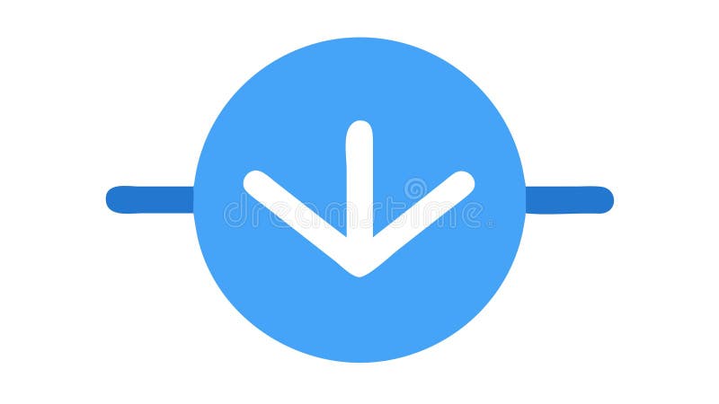 Down Arrow Inside Circle Button on Blue Background Download Icon ...