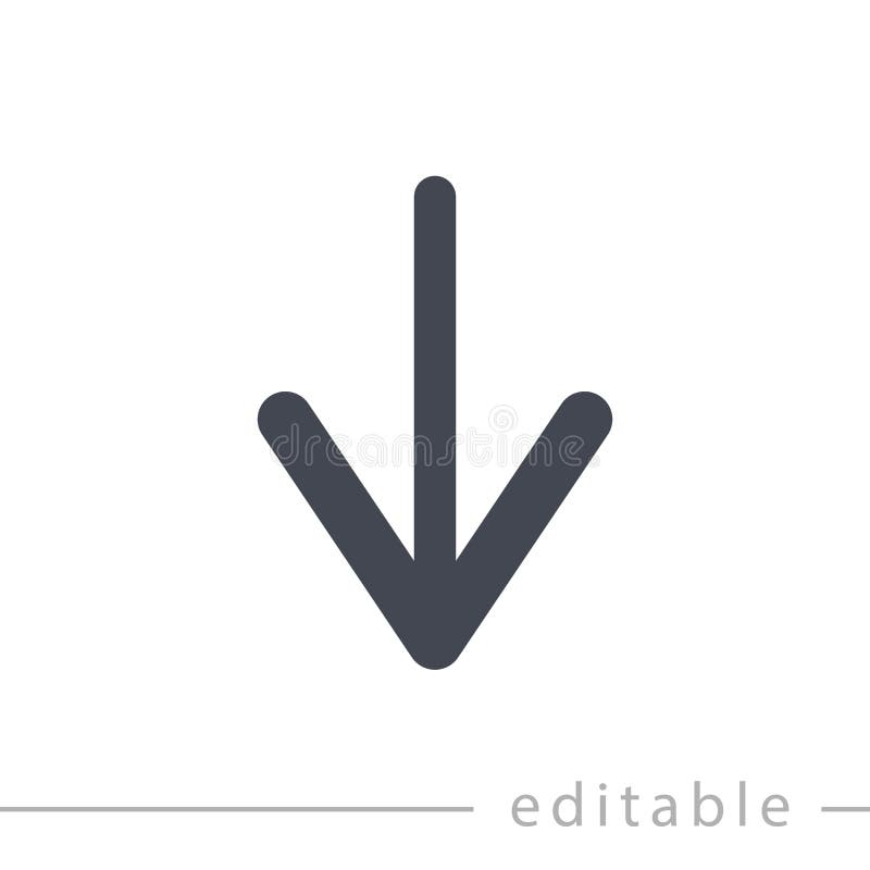 Down Arrow, Line Editable Icon Stock Vector - Illustration of ...