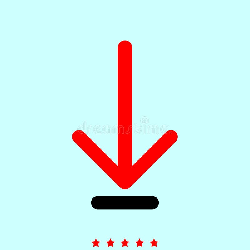 Down Arrow or Load Symbol it is Color Icon . Stock Vector ...