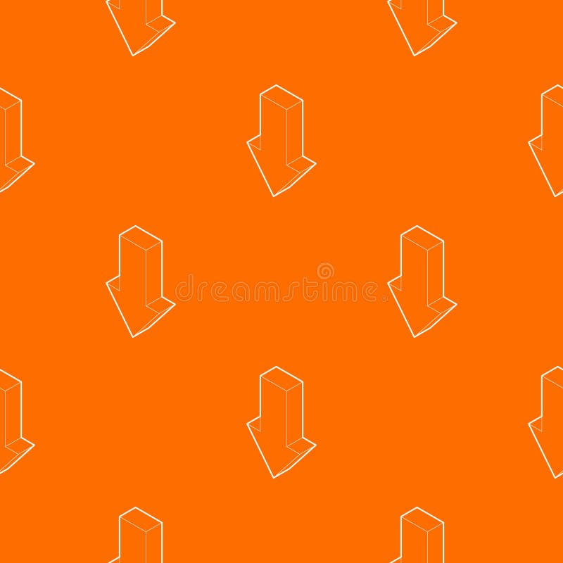 Down Arrow Pattern Vector Orange Stock Vector - Illustration of ...
