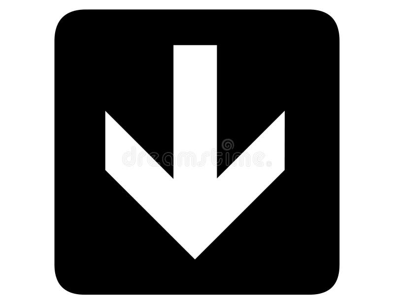 Down Arrow Pictogram Against a White Plain Background. Stock Image ...