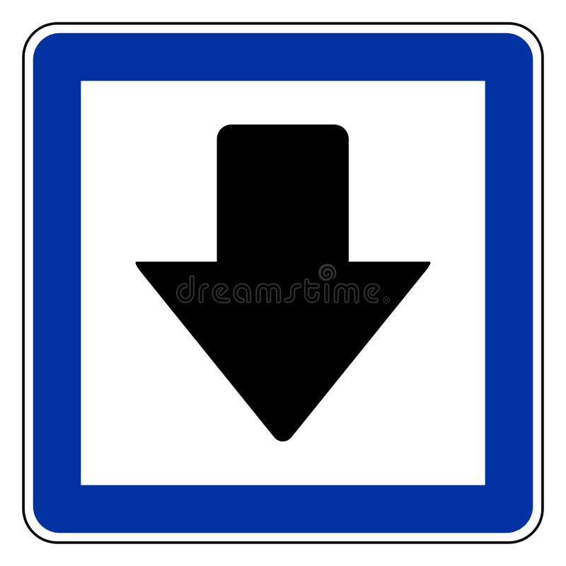 Down arrow and road sign stock vector. Illustration of danger - 228635634
