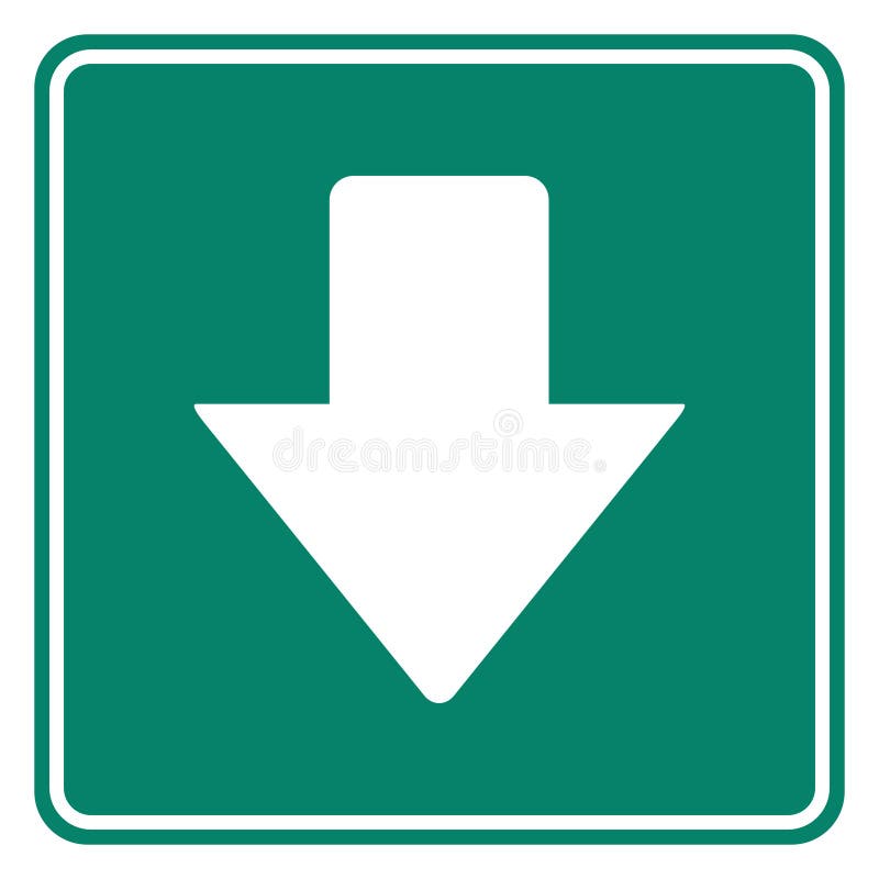 Down arrow and road sign stock vector. Illustration of arrow - 228789809
