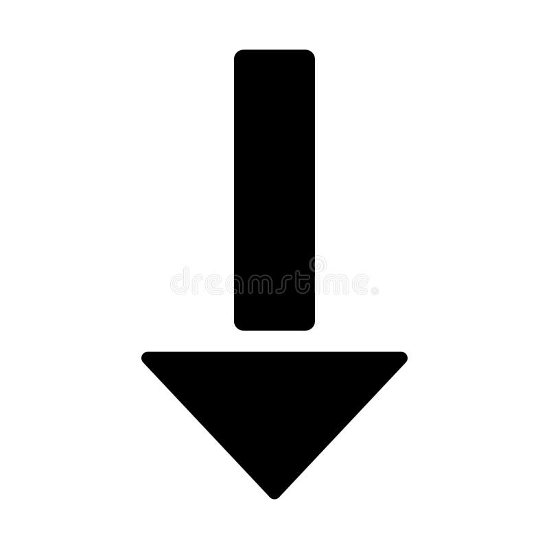 Down arrow sign icon stock vector. Illustration of back - 224651947
