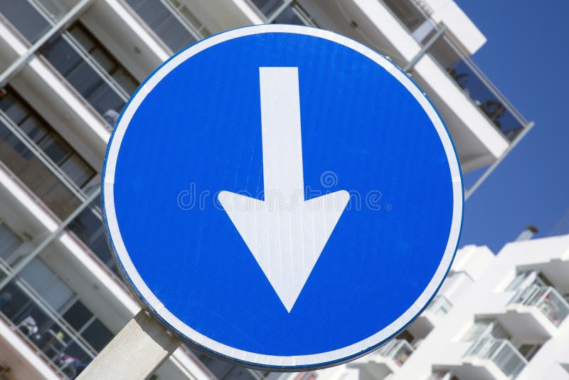 Down Arrow Sign stock photo. Image of city, warning, arrow - 90176482