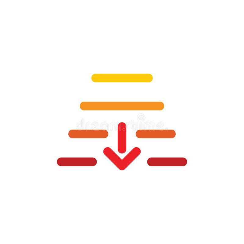 Down Arrow Stripes Gradient Symbol Logo Vector Stock Vector ...