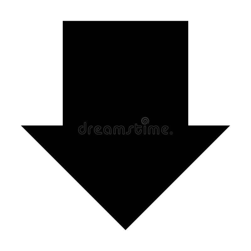 Down Arrow Symbol Icon Vector for Web and Application in a Black Flat ...