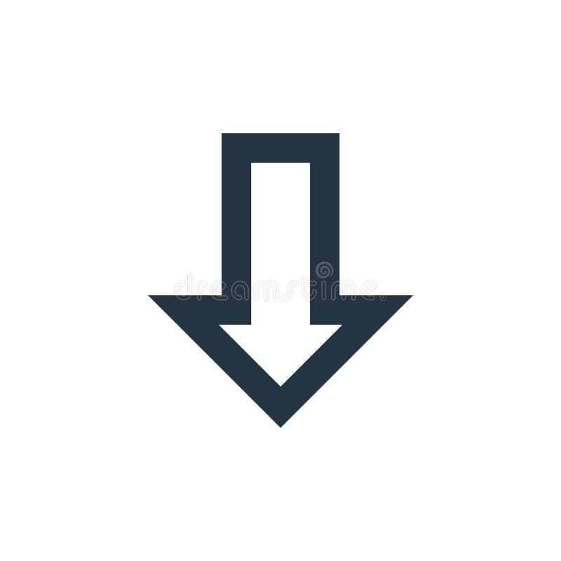 Down Arrow Vector Icon. Down Arrow Editable Stroke. Down Arrow Linear ...