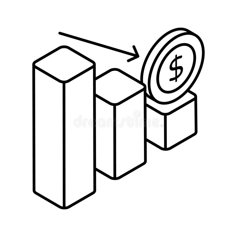 Down Chart, Financial Loss, Decrease Chart Isometric Vector Design Stock Vector - Illustration ...