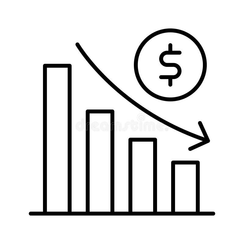 Down Chart, Financial Loss, Decrease Chart Vector Design Stock Vector - Illustration of currency ...
