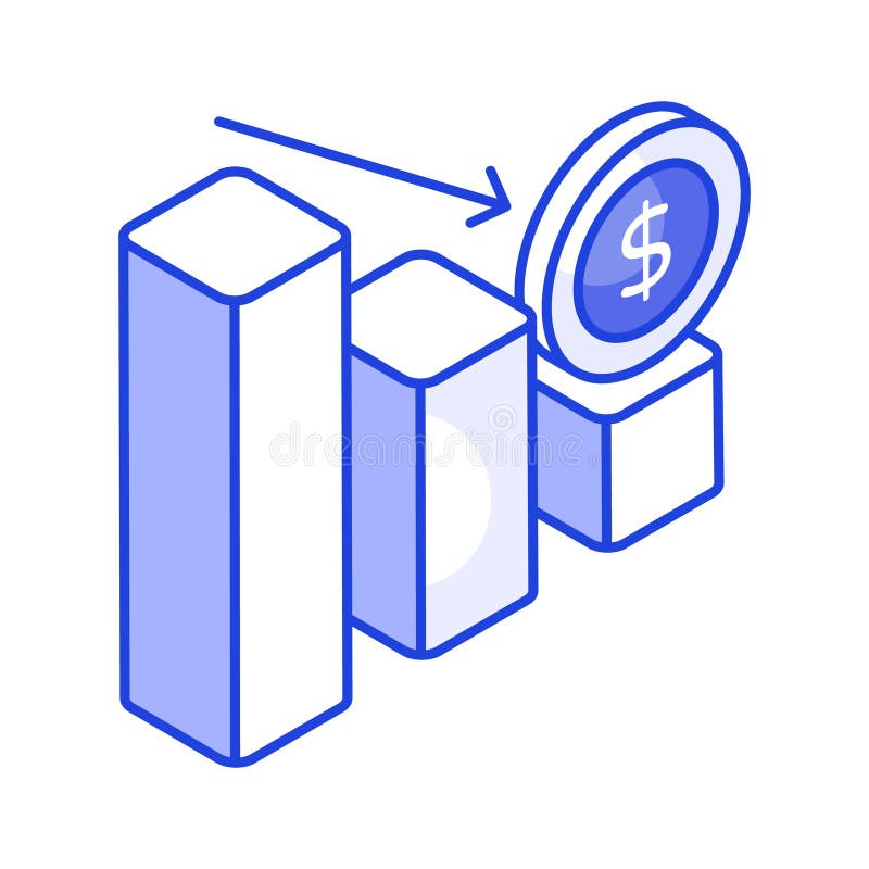Down Chart, Financial Loss, Decrease Chart Isometric Vector Design Stock Vector - Illustration ...