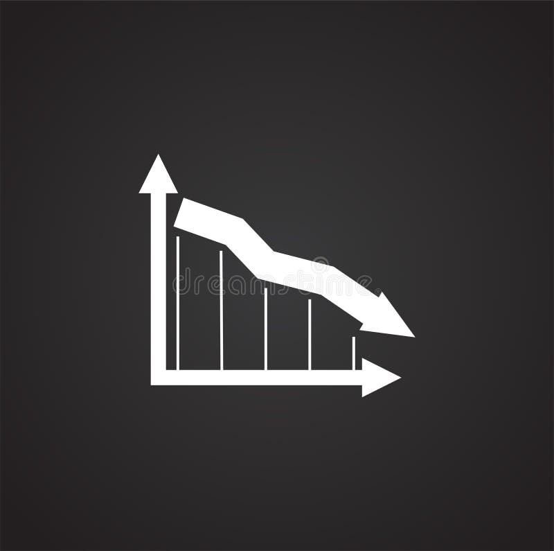 Down Chart Icon on Background for Graphic and Web Design. Simple ...