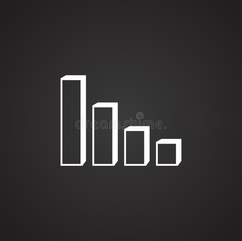 Down Chart Icon on Background for Graphic and Web Design. Simple ...