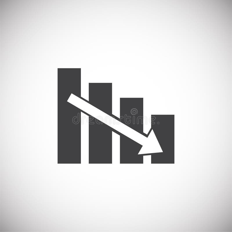 Down Chart Icon on Background for Graphic and Web Design. Simple ...