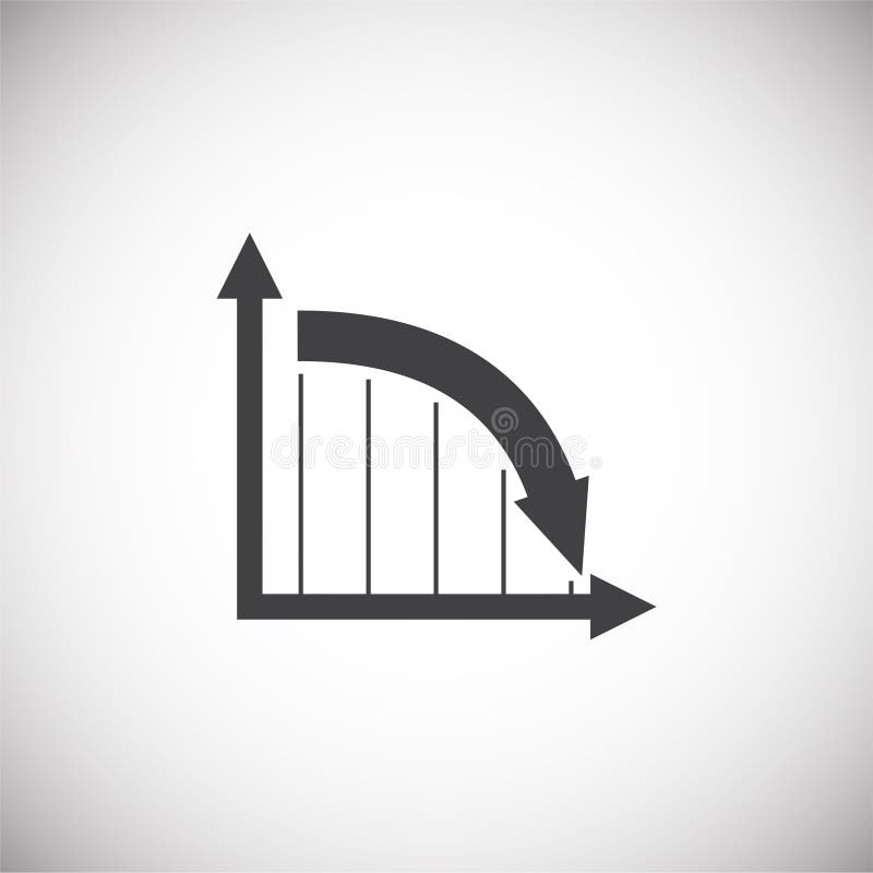 Down Chart Icon on Background for Graphic and Web Design. Simple ...