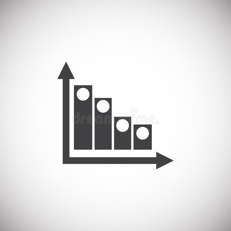 Down Chart Icon on Background for Graphic and Web Design. Simple ...