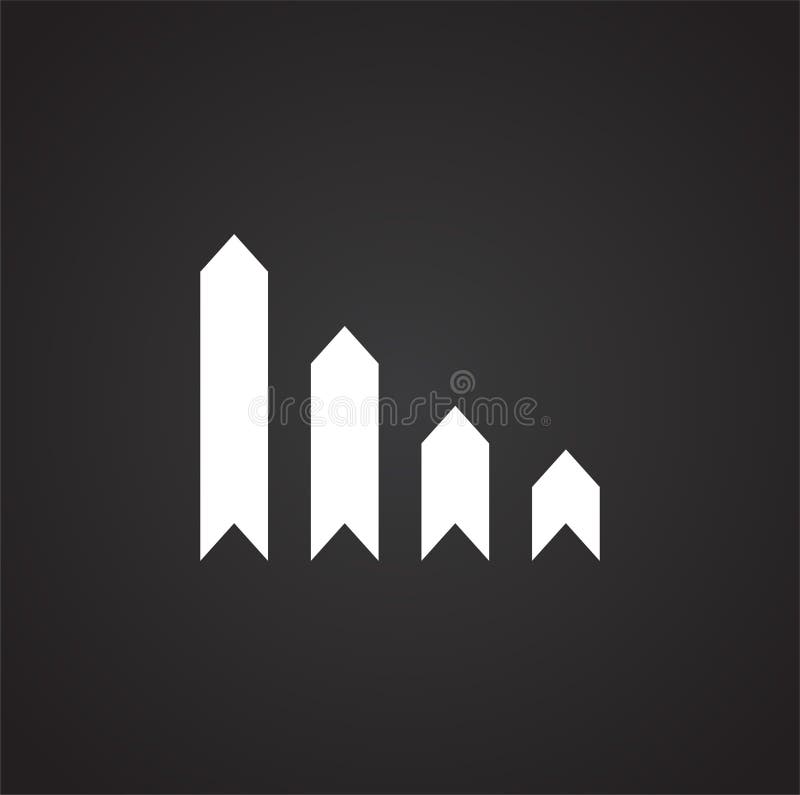 Down Chart Icon on Background for Graphic and Web Design. Simple ...