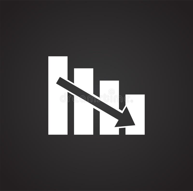 Down Chart Icon on Background for Graphic and Web Design. Simple ...