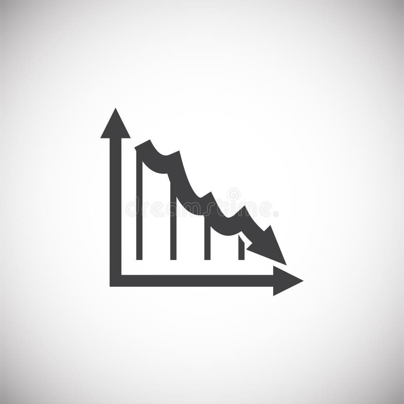 Down Chart Icon on Background for Graphic and Web Design. Simple ...