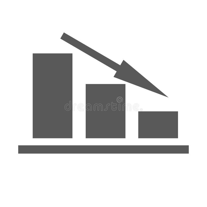 Down chart icons set stock illustration. Illustration of diagram ...
