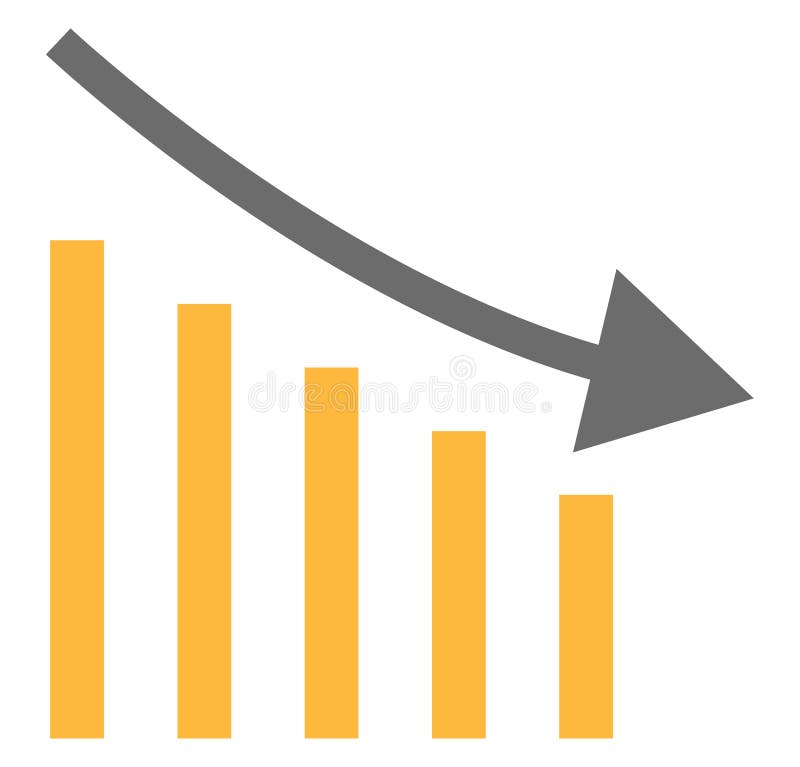 Down chart, icon stock vector. Illustration of profit - 259785021