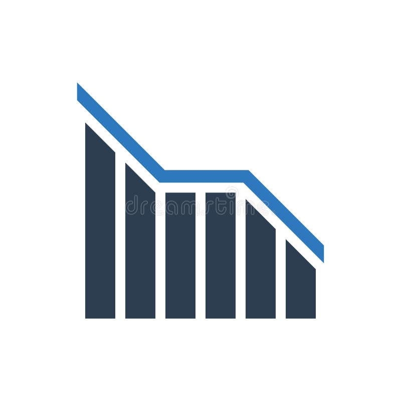 Down Chart Icon - Loss Graph Report Icon Stock Illustration ...