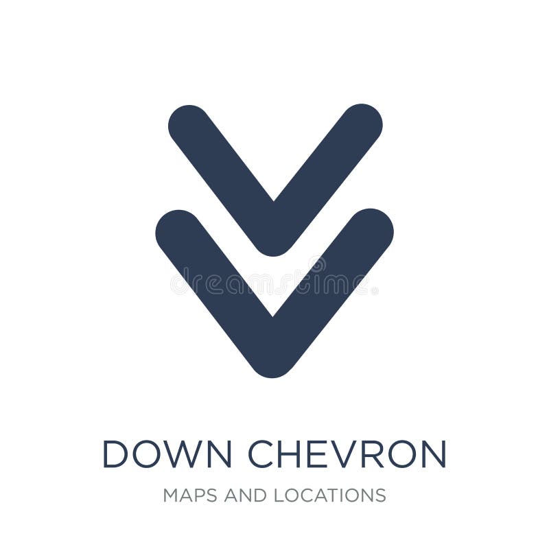 Down Chevron Icon. Trendy Flat Vector Down Chevron Icon On White Stock ...