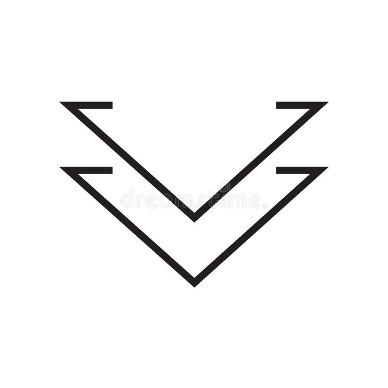 Down Chevron Icon Vector Sign and Symbol Isolated on White Background ...