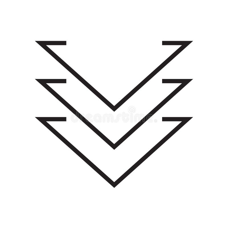Down Chevron Icon Vector Sign and Symbol Isolated on White Background ...