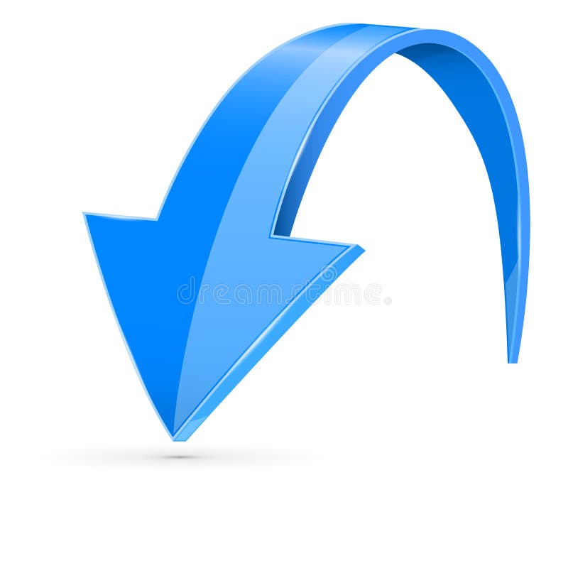 Arrow. Blue Down sign stock vector. Illustration of blue - 129074752