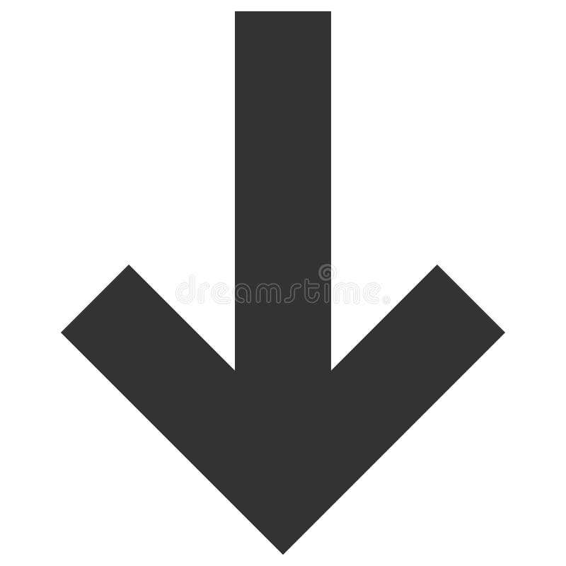 Raster Down Direction Arrow Flat Icon Image Stock Illustration ...