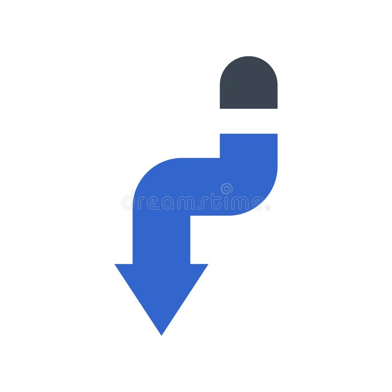 Down direction icon stock vector. Illustration of sign - 214658941