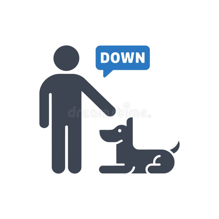 Down Dog Command Icon stock illustration. Illustration of rest - 376291151