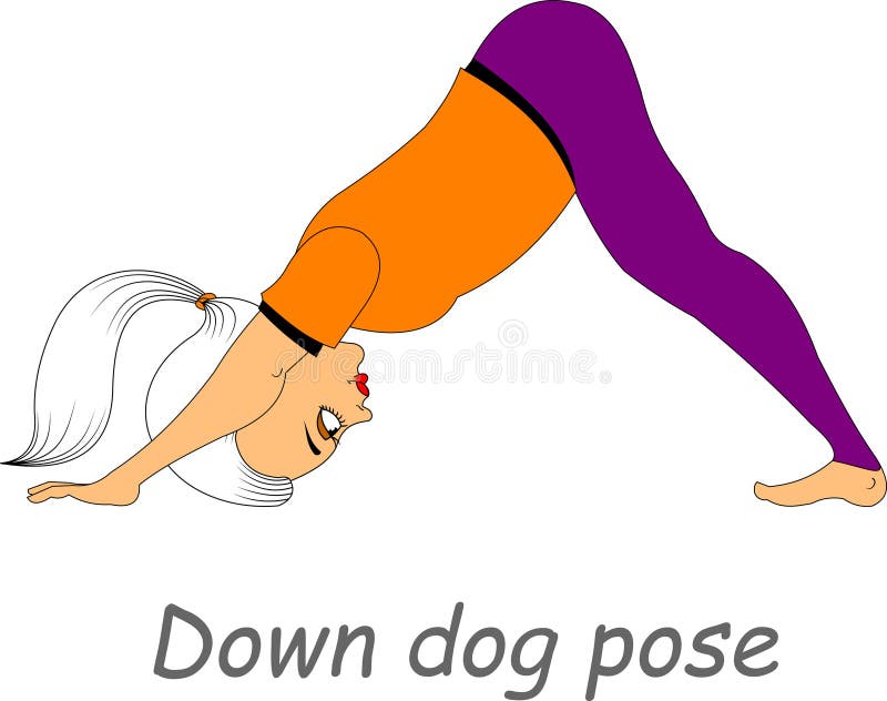 Down dog pose stock vector. Illustration of competition - 197804769