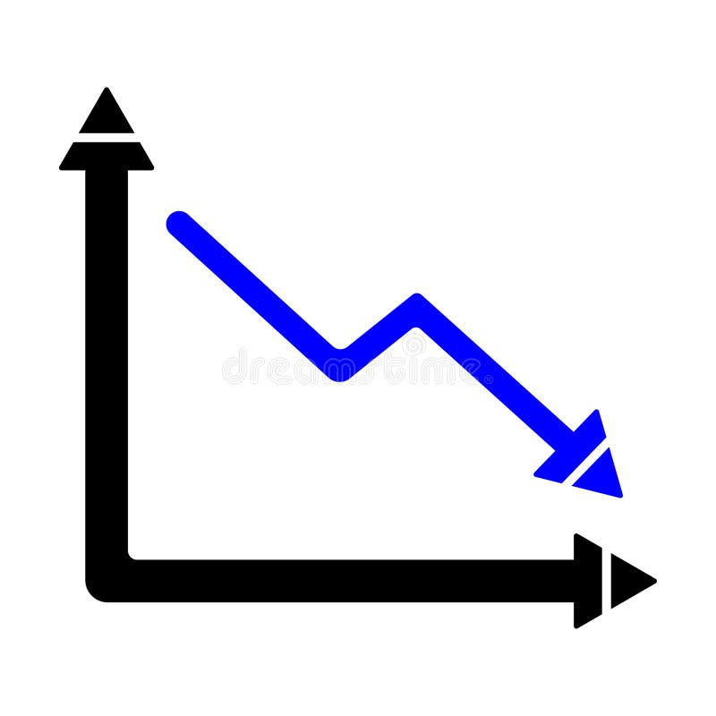 Down Fall Graph Icon stock vector. Illustration of chart - 295789930